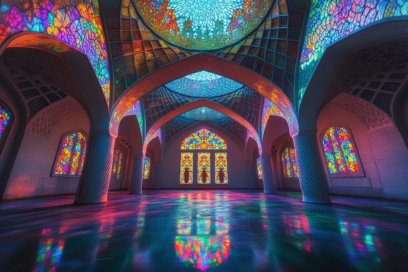 Beautiful Stained Glass Ceiling of a Building