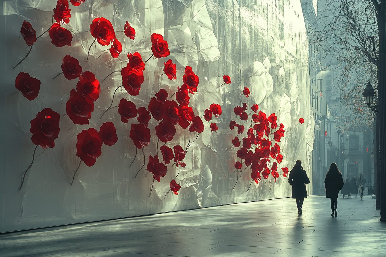 Beautiful Streets with Red Roses
