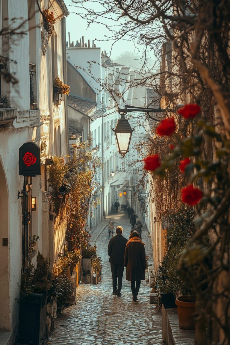 Beautiful Streets with Red Roses