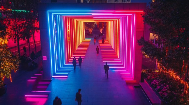 Colorful Neon Gardens of the City