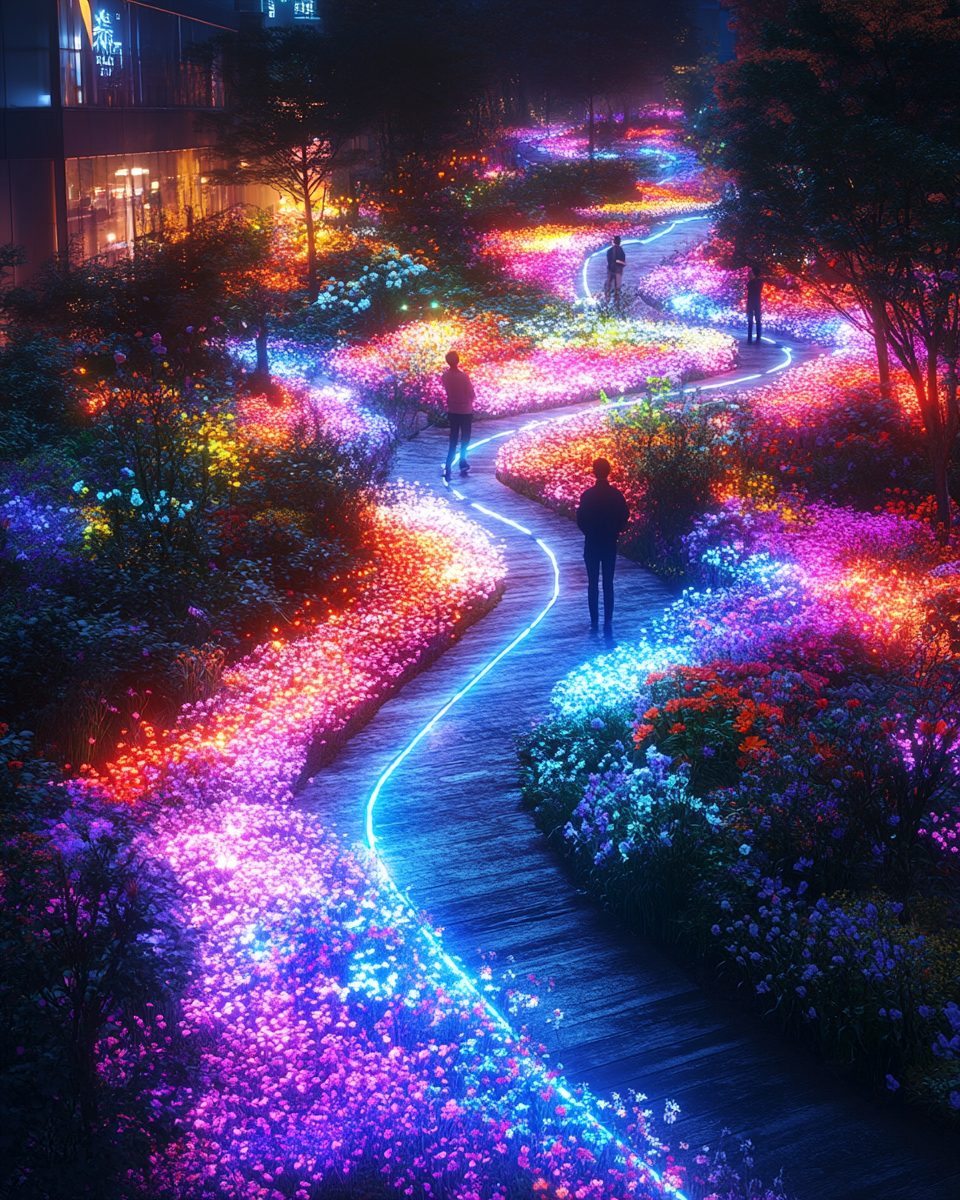 Colorful Neon Gardens of the City