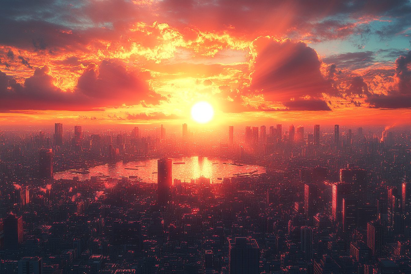 Sun Rising Over the City