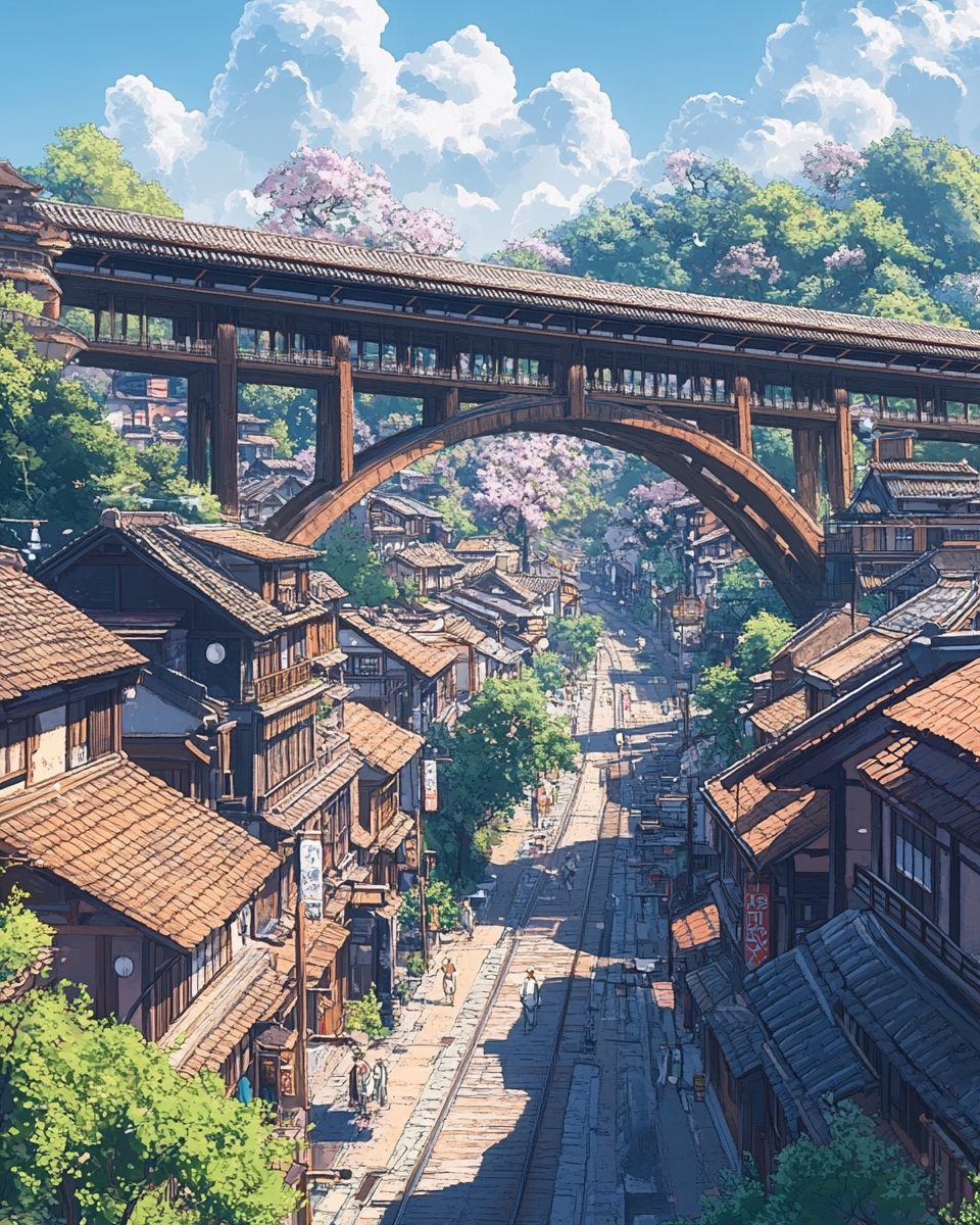 The Bridges of a Small Japanese Town – Anime Vibes