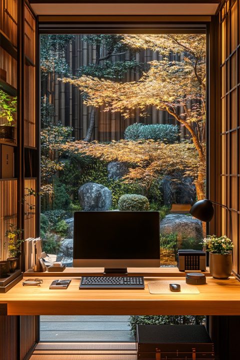 Traditional Japanese-Style Computer Rooms with a View