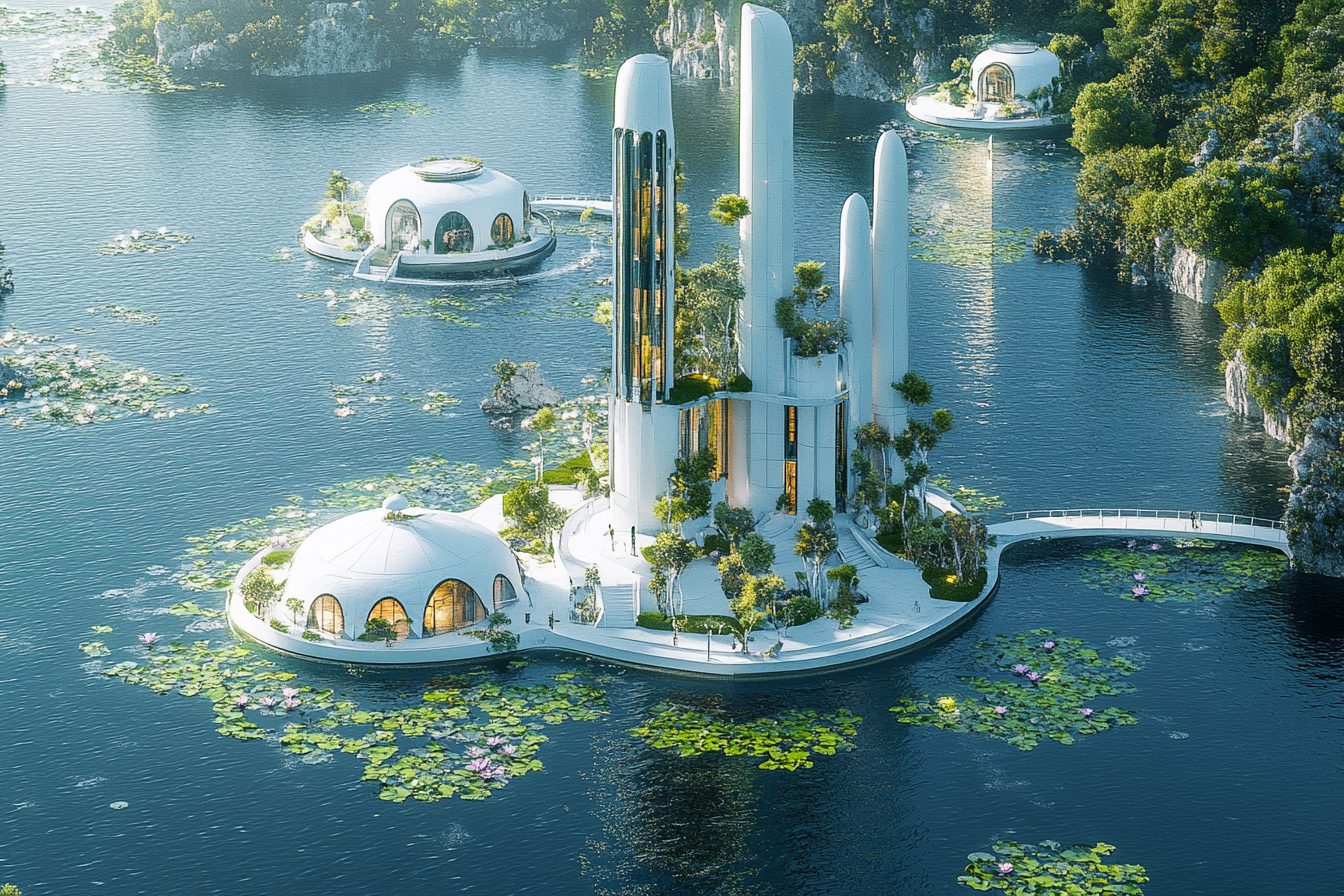 Futuristic Lake Houses and Towers