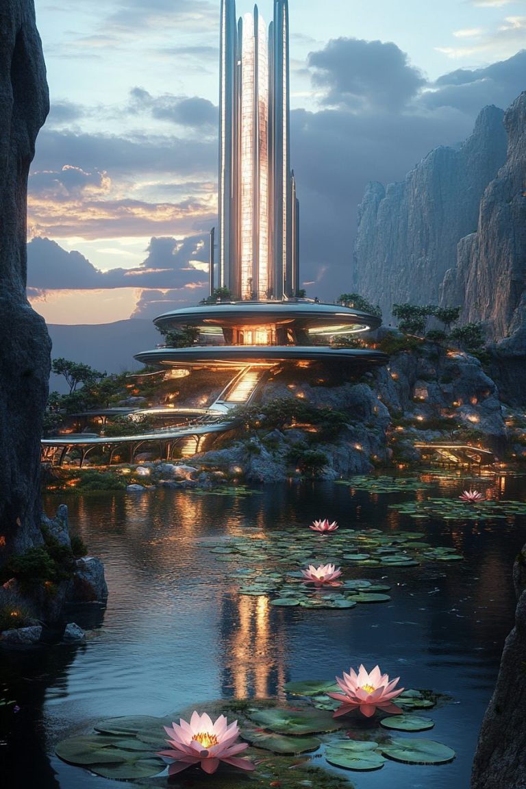 Futuristic Lake Houses and Towers