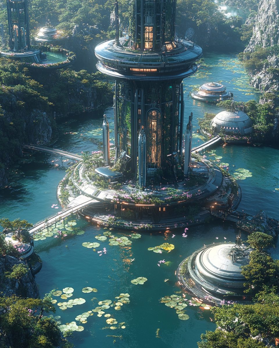 Futuristic Lake Houses and Towers