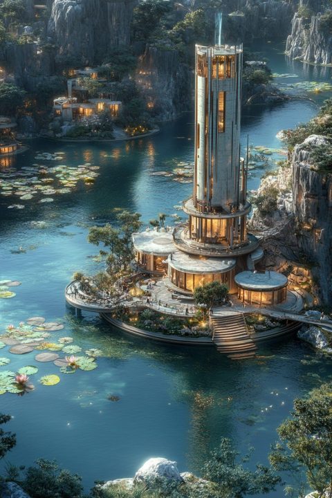 Futuristic Lake Houses and Towers