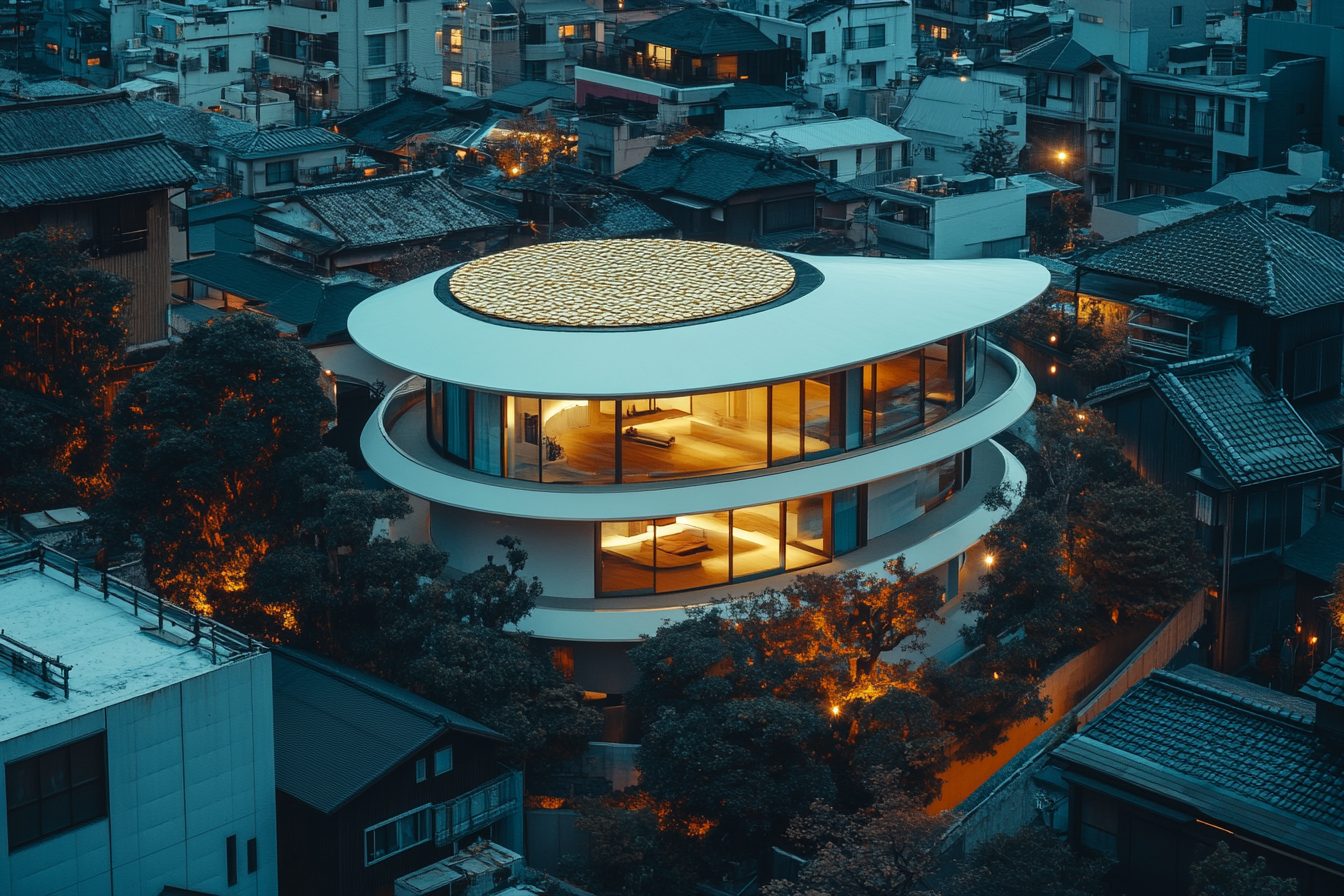 Modern Japanese-Style Houses with Golden Tiles