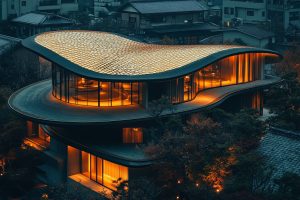 Modern Japanese-Style Houses with Golden Tiles