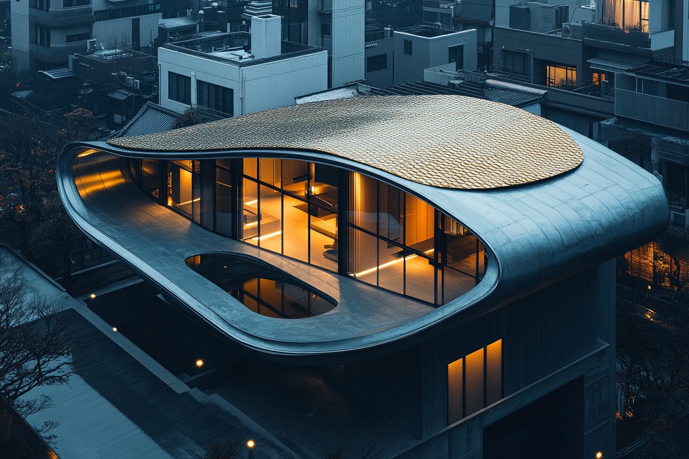 Modern Japanese-Style Houses with Golden Tiles