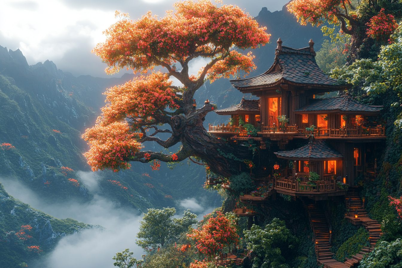 The Whimsical Treehouses with a Beautiful View
