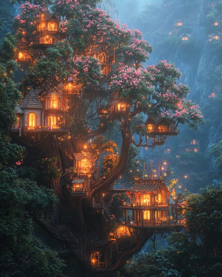 The Whimsical Treehouses with a Beautiful View