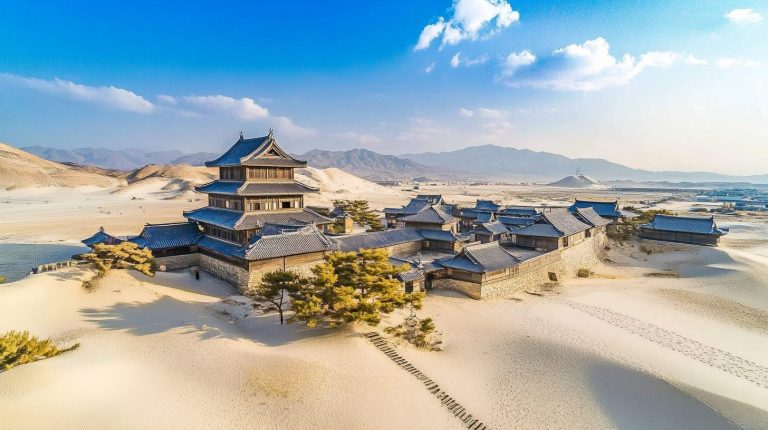 Traditional Japanese Buildings in the Desert