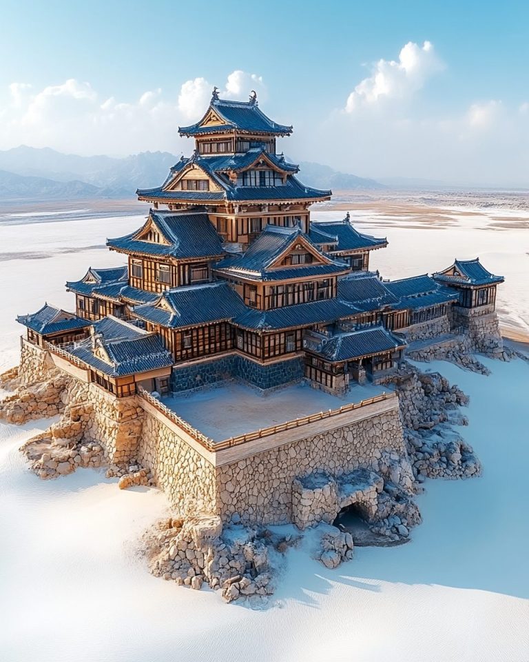 Traditional Japanese Buildings in the Desert