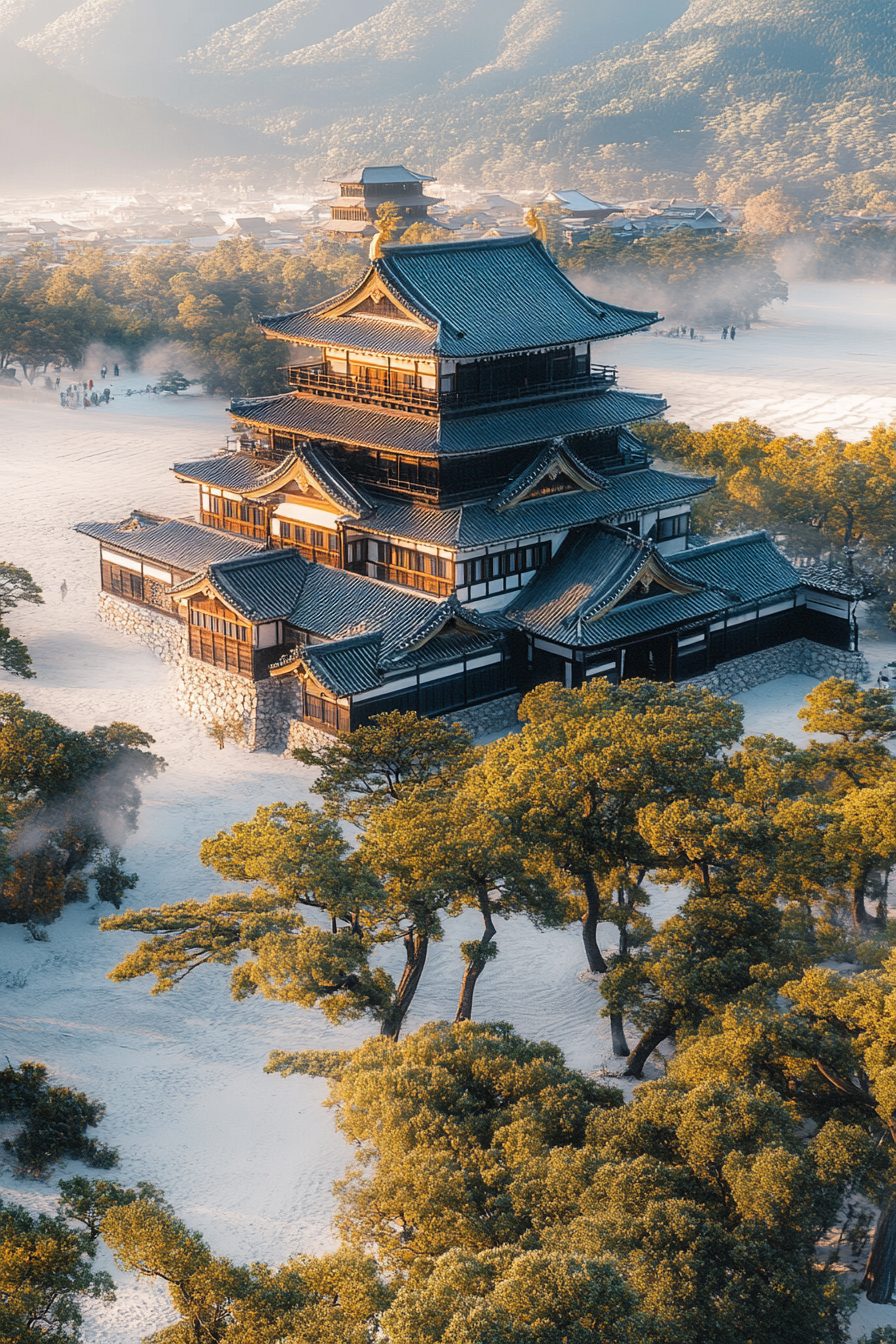 Traditional Japanese Buildings in the Desert
