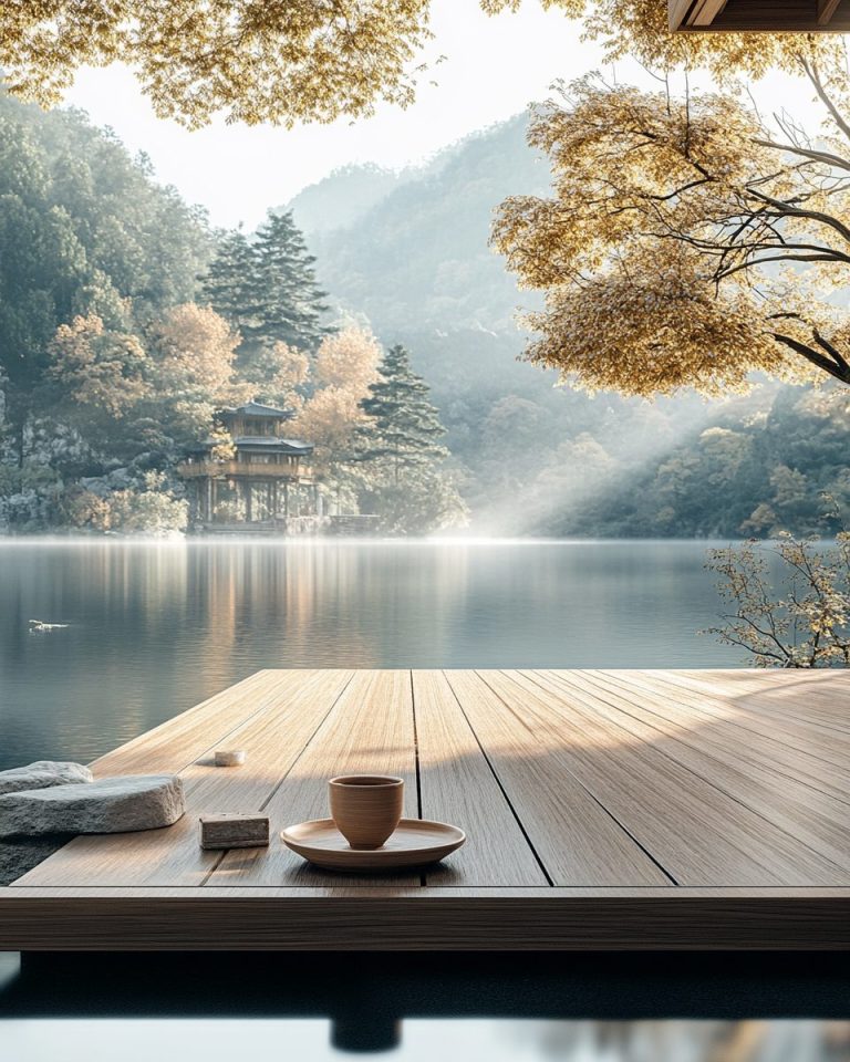 Having Tea with a Beautiful Landscape View