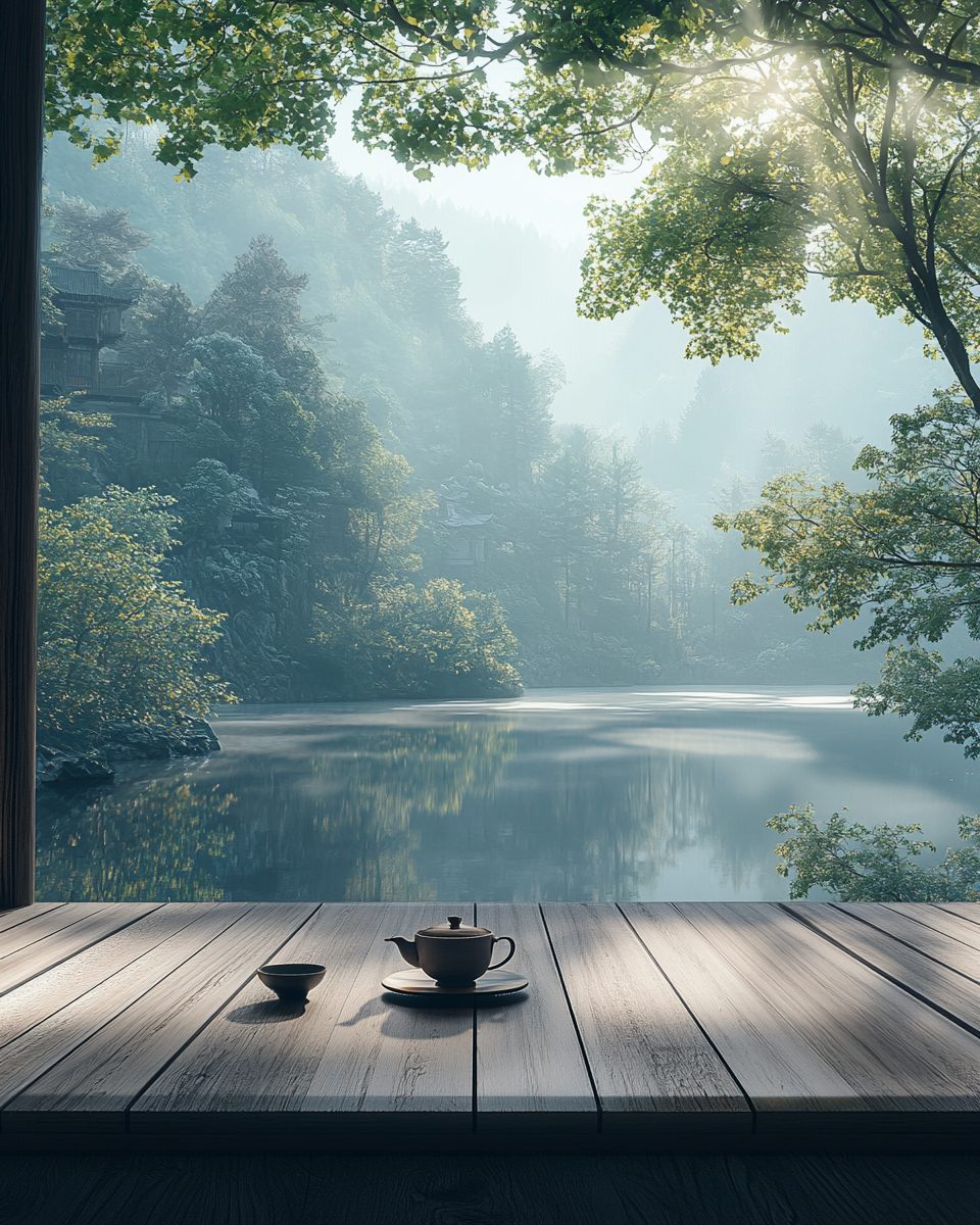 Having Tea with a Beautiful Landscape View