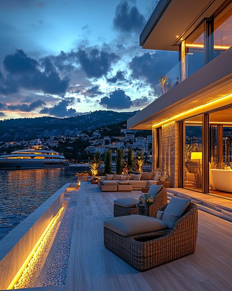 Modern Patio with an Incredible Seafront View