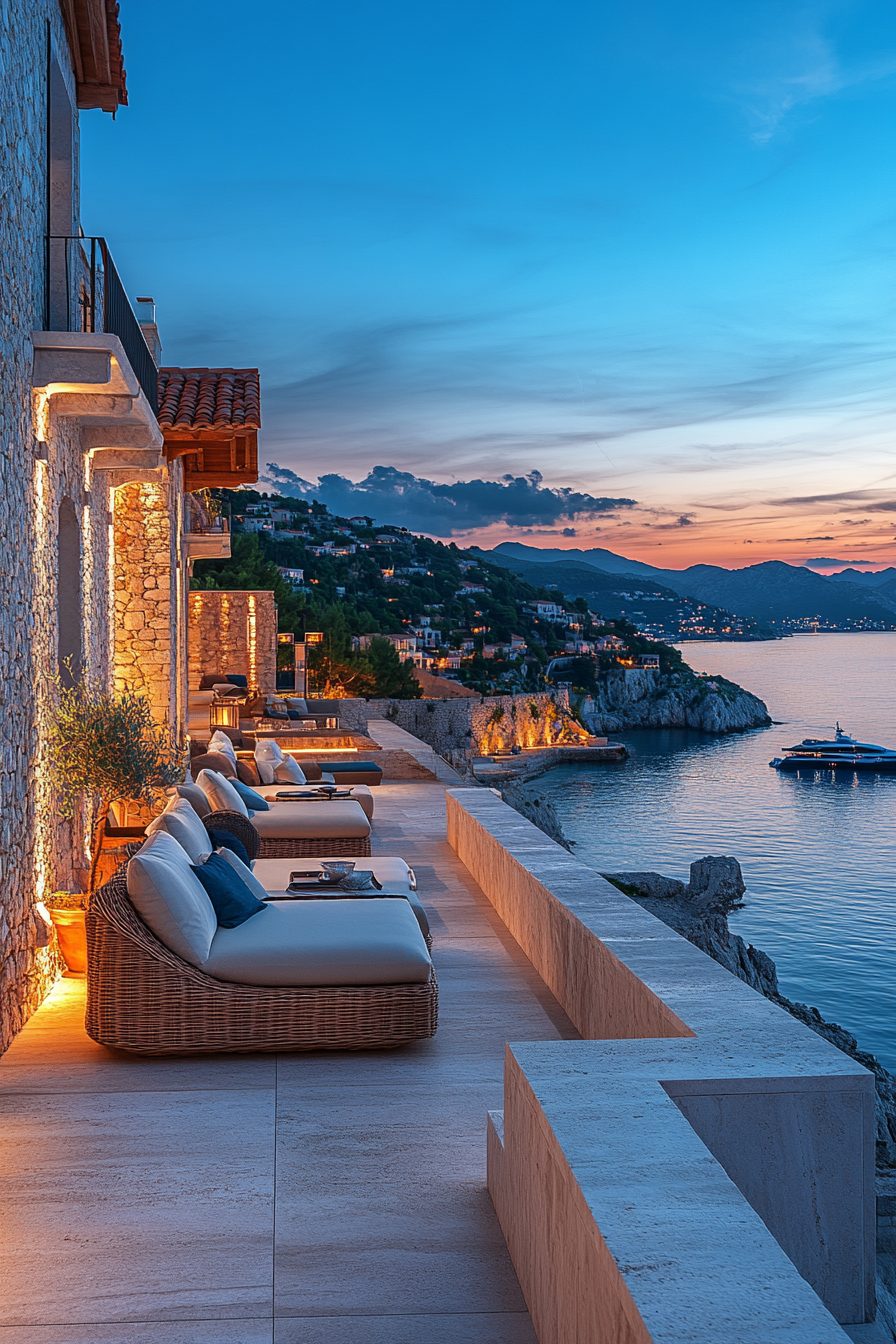 Modern Patio with an Incredible Seafront View