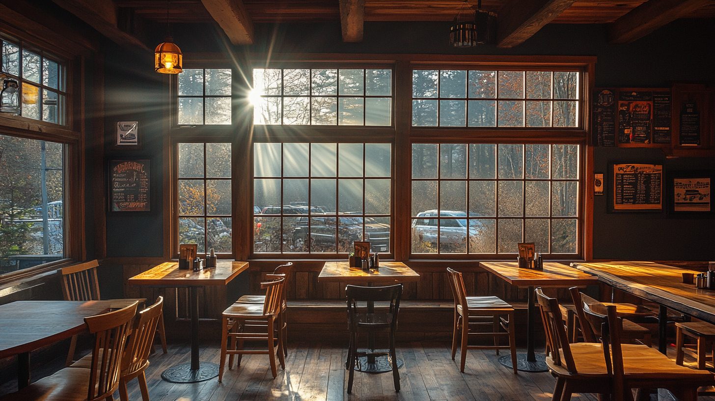 Rustic Modern Taverns with Forest Views