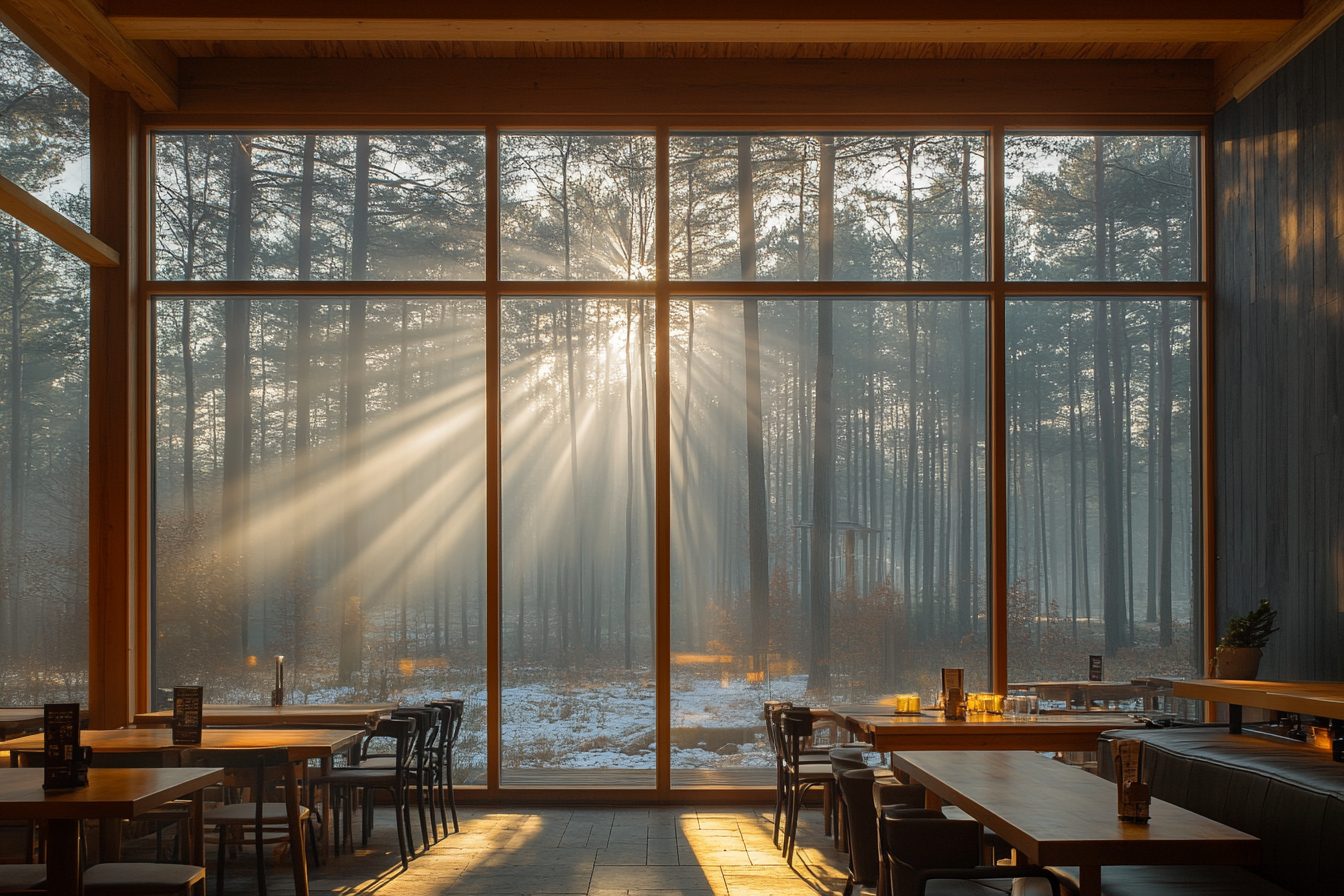 Rustic Modern Taverns with Forest Views