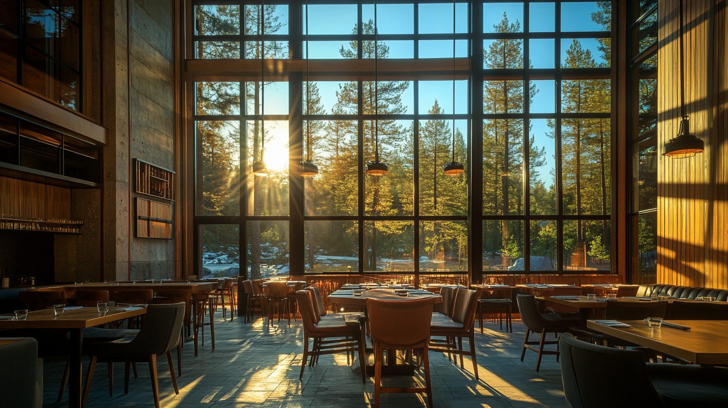 Rustic Modern Taverns with Forest Views