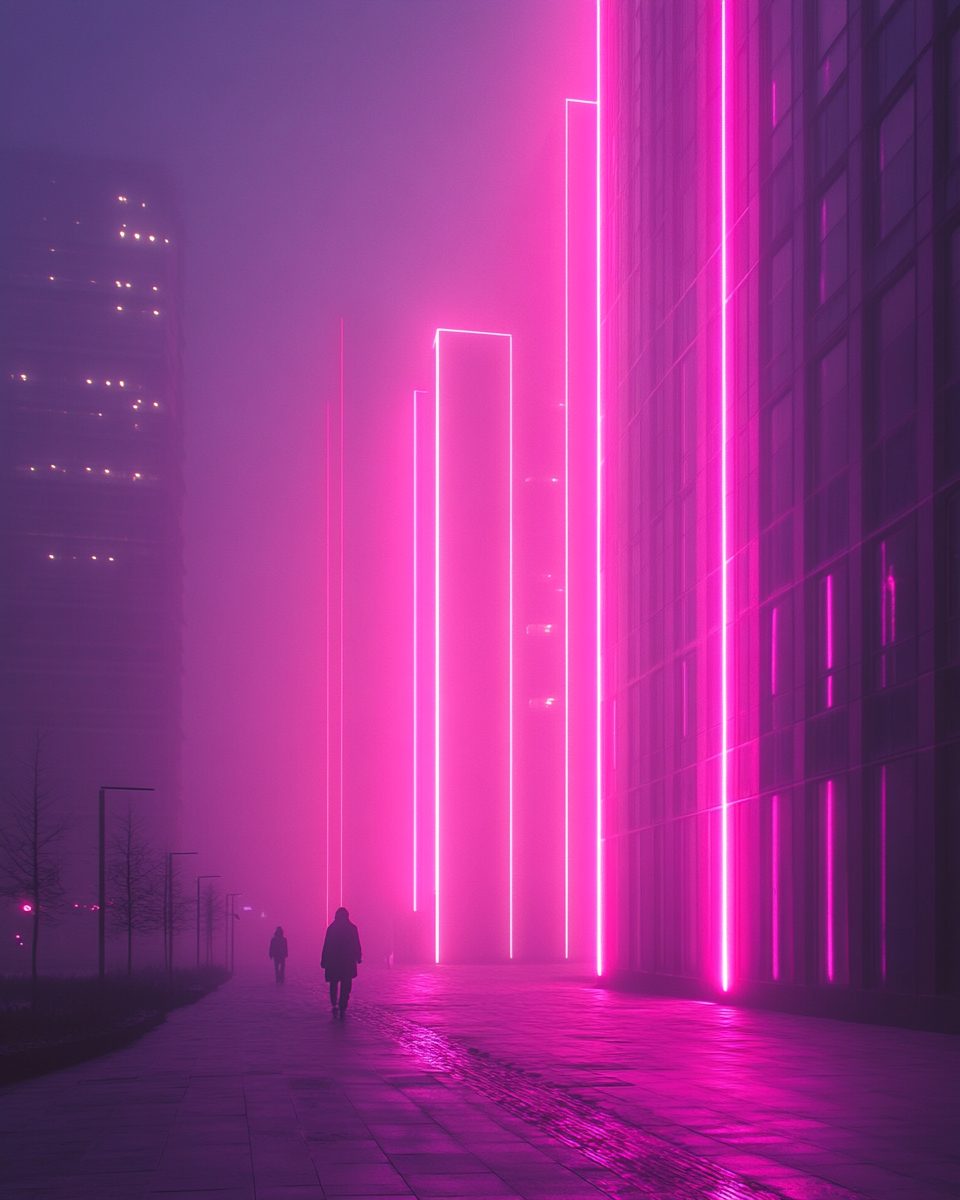 The Vivid Neon Lights of a City