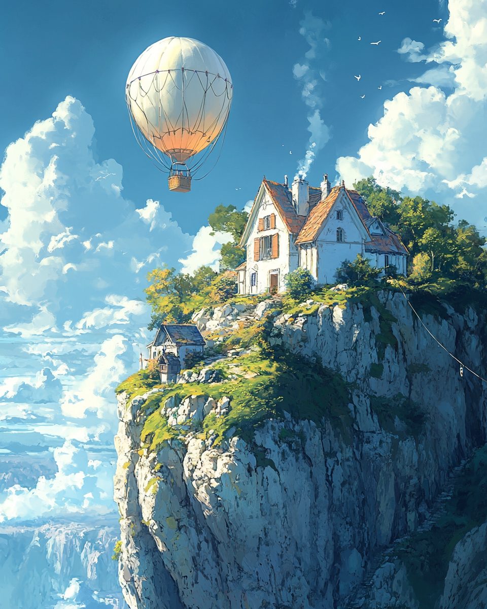Whimsical Homes with Hot Air Balloons – Anime Vibes