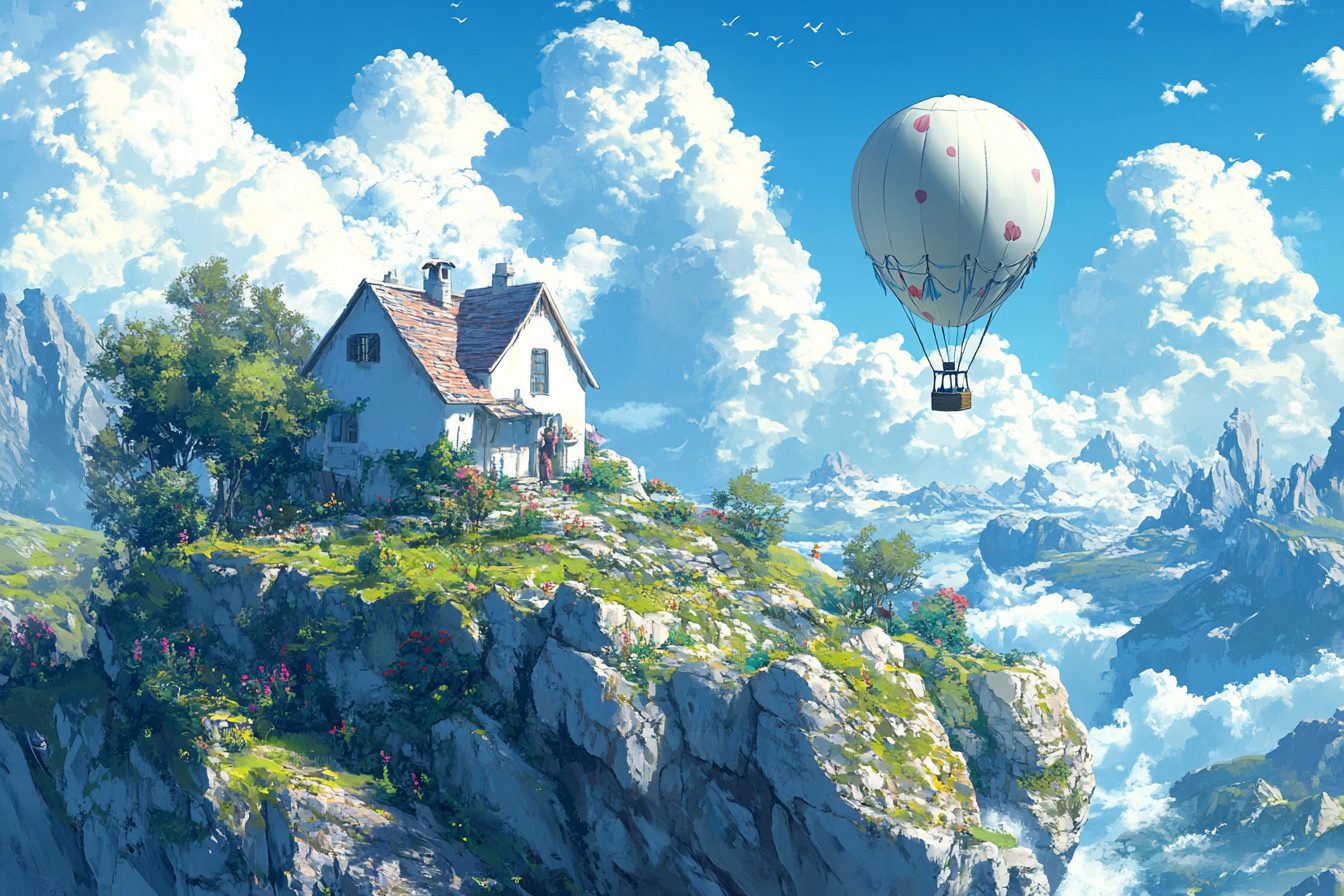 Whimsical Homes with Hot Air Balloons – Anime Vibes