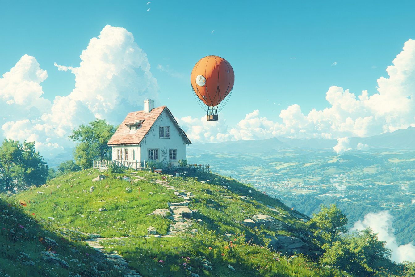 Whimsical Homes with Hot Air Balloons – Anime Vibes