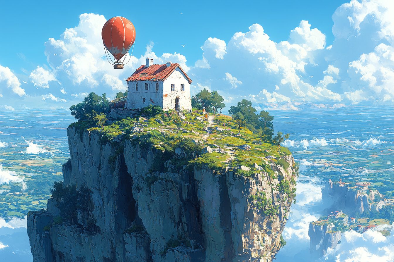Whimsical Homes with Hot Air Balloons – Anime Vibes
