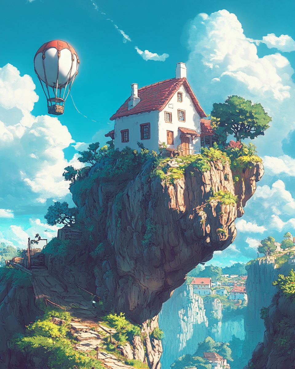 Whimsical Homes with Hot Air Balloons – Anime Vibes