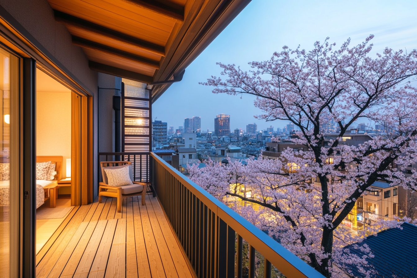 Balcony View of the Suburbs in Japan