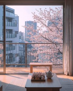 Balcony View of the Suburbs in Japan