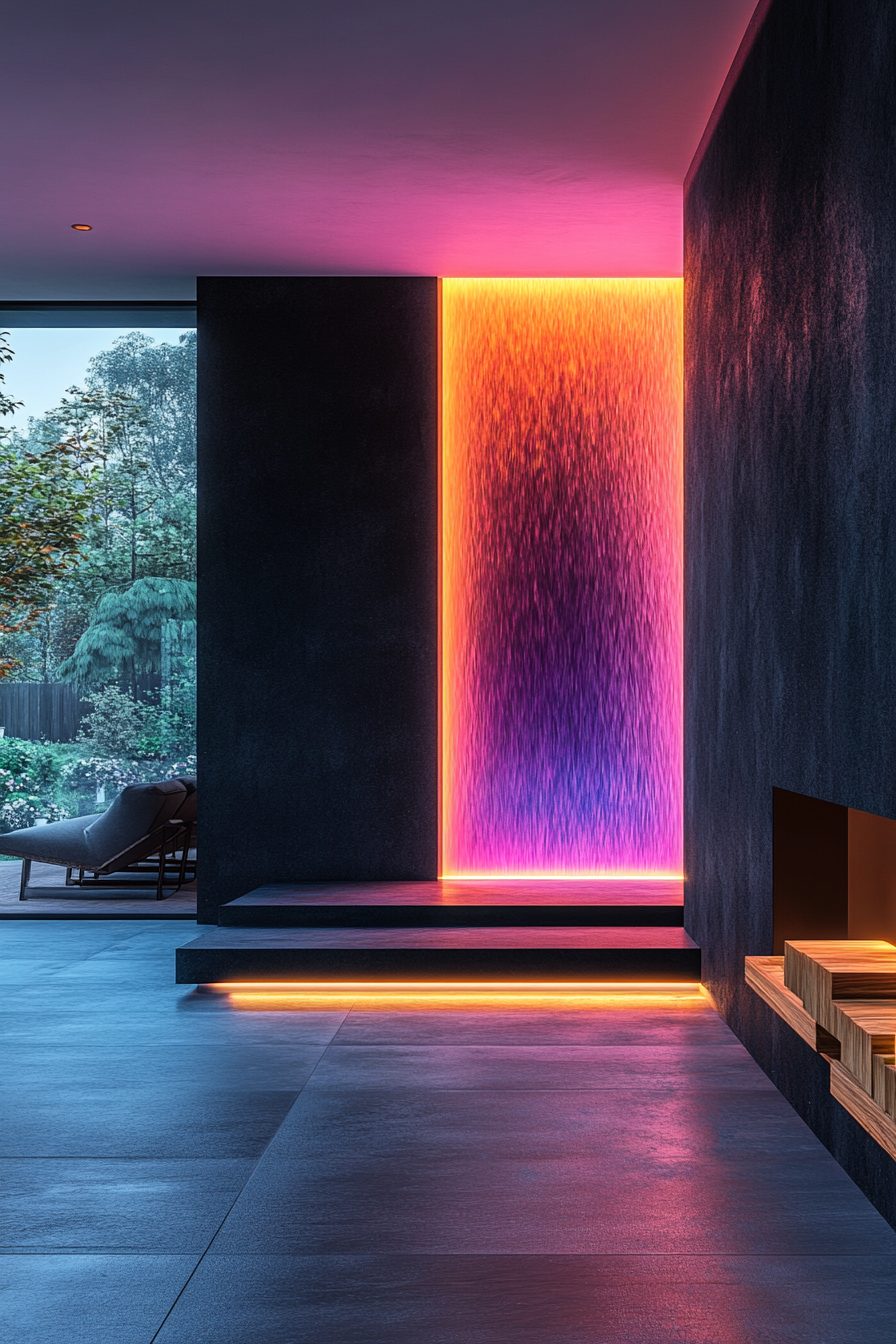 House Interiors with Neon Lighting Designs