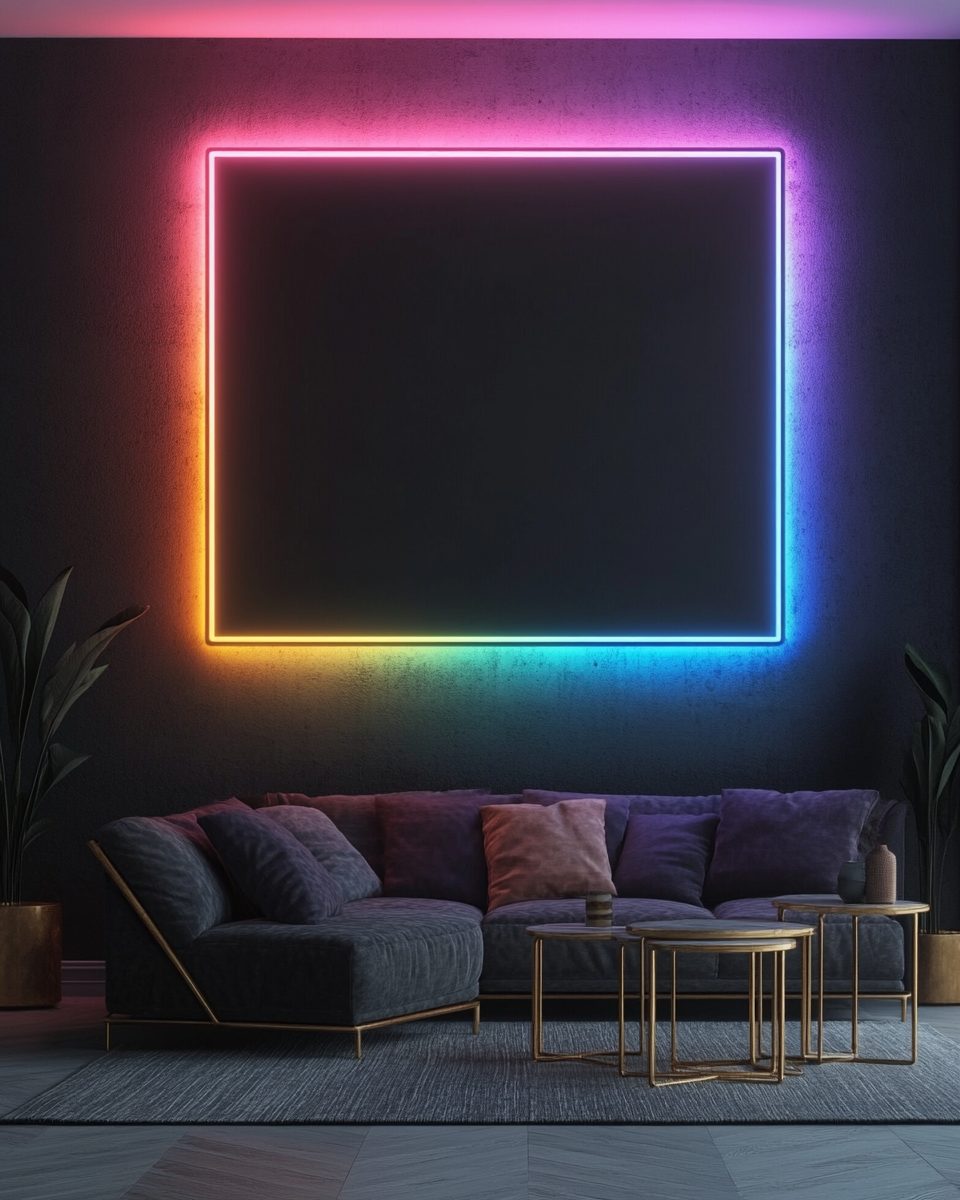 House Interiors with Neon Lighting Designs