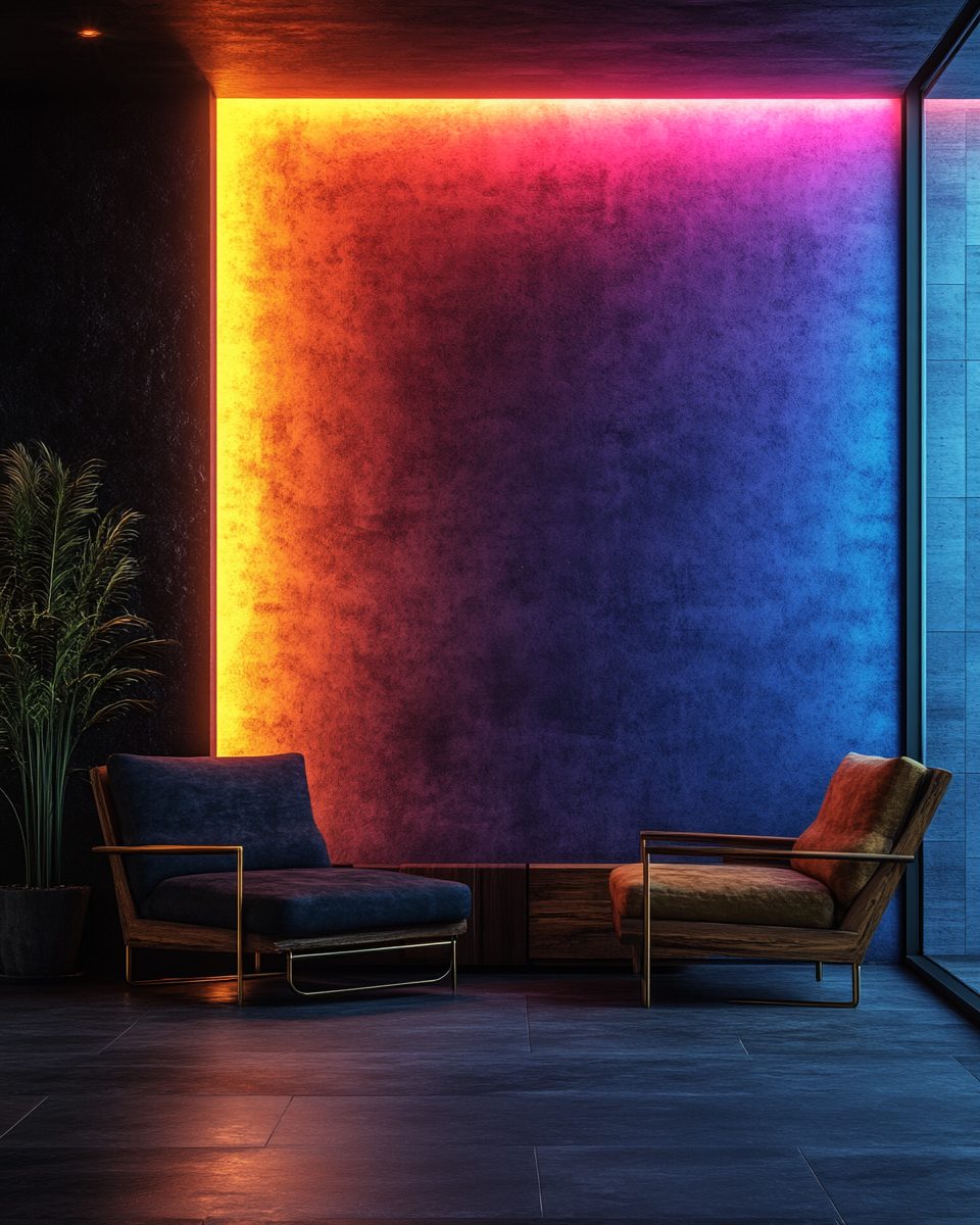 House Interiors with Neon Lighting Designs