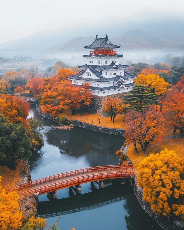 Japanese Castle on an Amazingly Beautiful Landscape