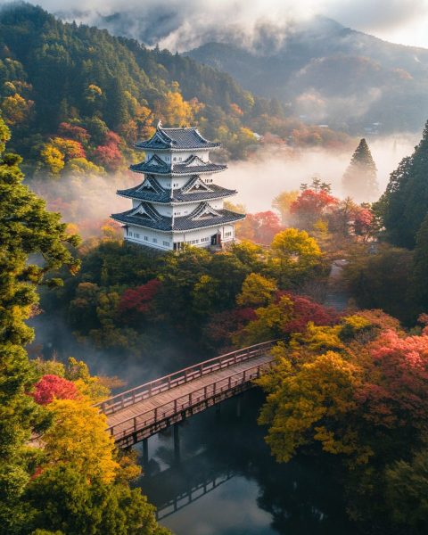 Japanese Castle on an Amazingly Beautiful Landscape