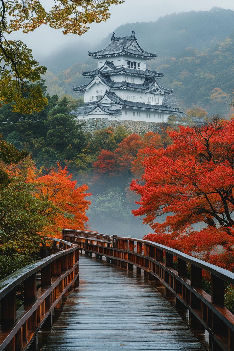 Japanese Castle on an Amazingly Beautiful Landscape