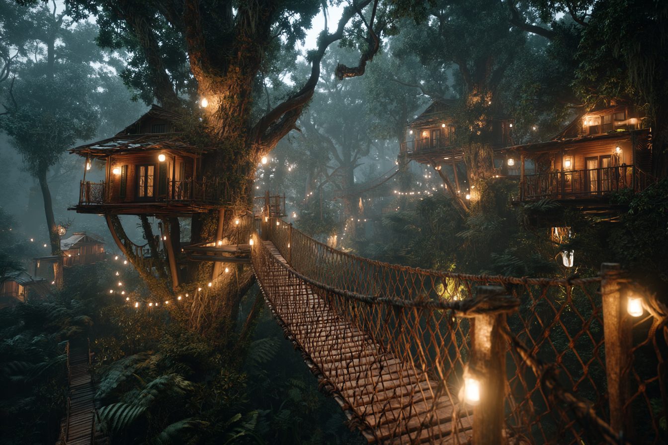 A Small Treehouse Village