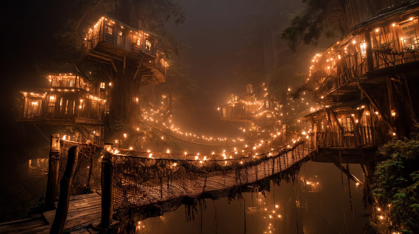 A Small Treehouse Village
