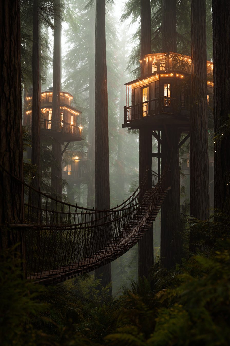 A Small Treehouse Village