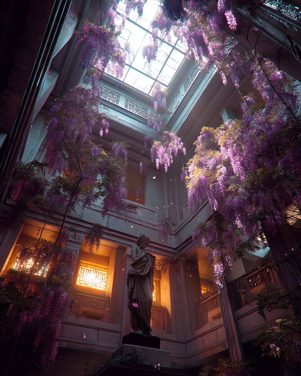 Building Interiors with Beautiful Wisteria Flowers