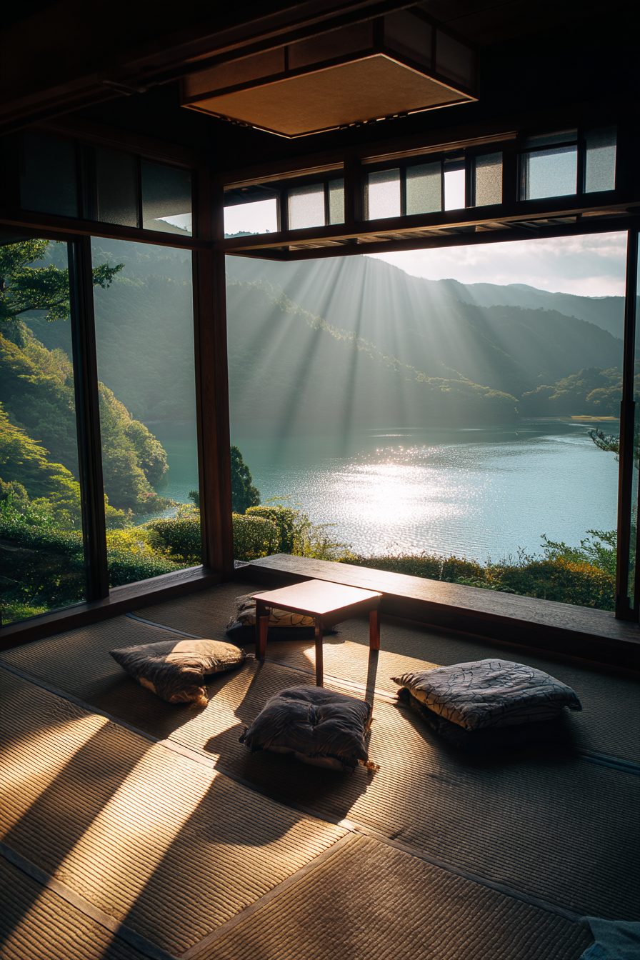 Traditional Japanese Houses with an Amazing Lake View