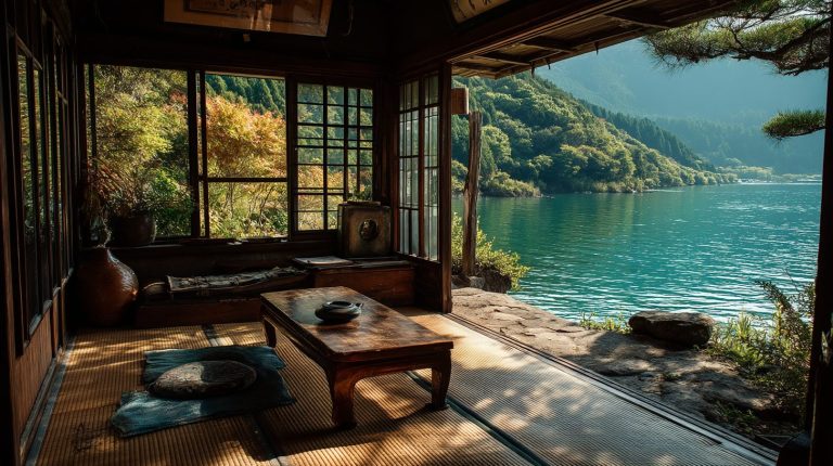 Traditional Japanese Houses with an Amazing Lake View