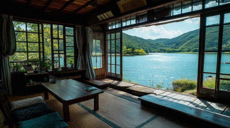 Traditional Japanese Houses with an Amazing Lake View