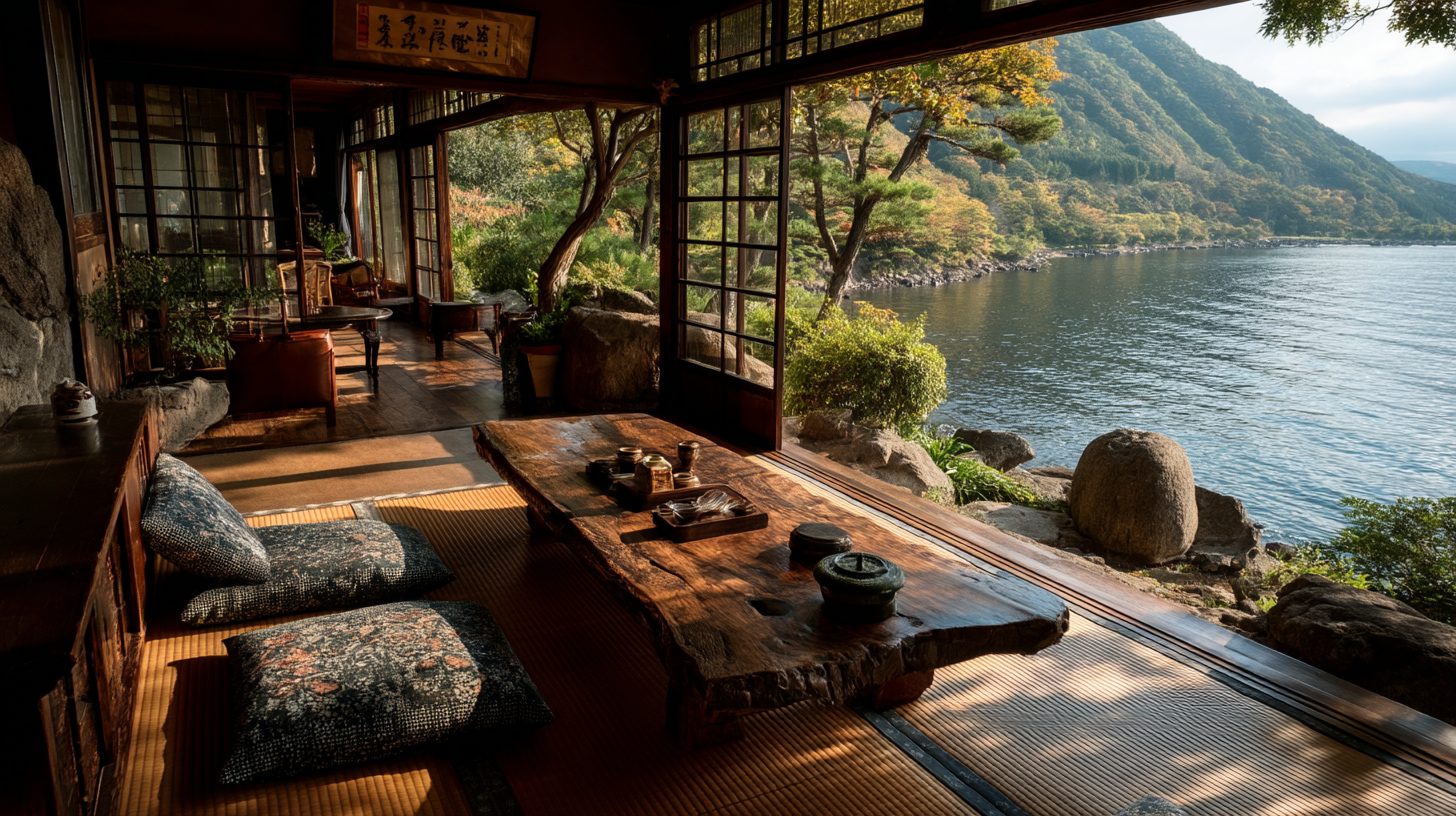 Traditional Japanese Houses with an Amazing Lake View