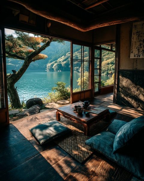 Traditional Japanese Houses with an Amazing Lake View